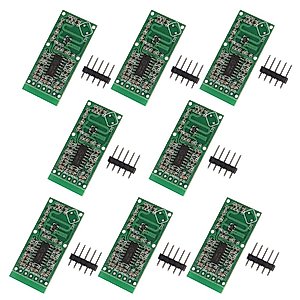 Aitrip 8pcs Microwave Radar Sensor RCWL-0516 Switch Module Human Board Induction Board Detector 5-7M Detection Distance 4-28V Compatible with Arduino Raspberry PI,Human Rat Cat Detector