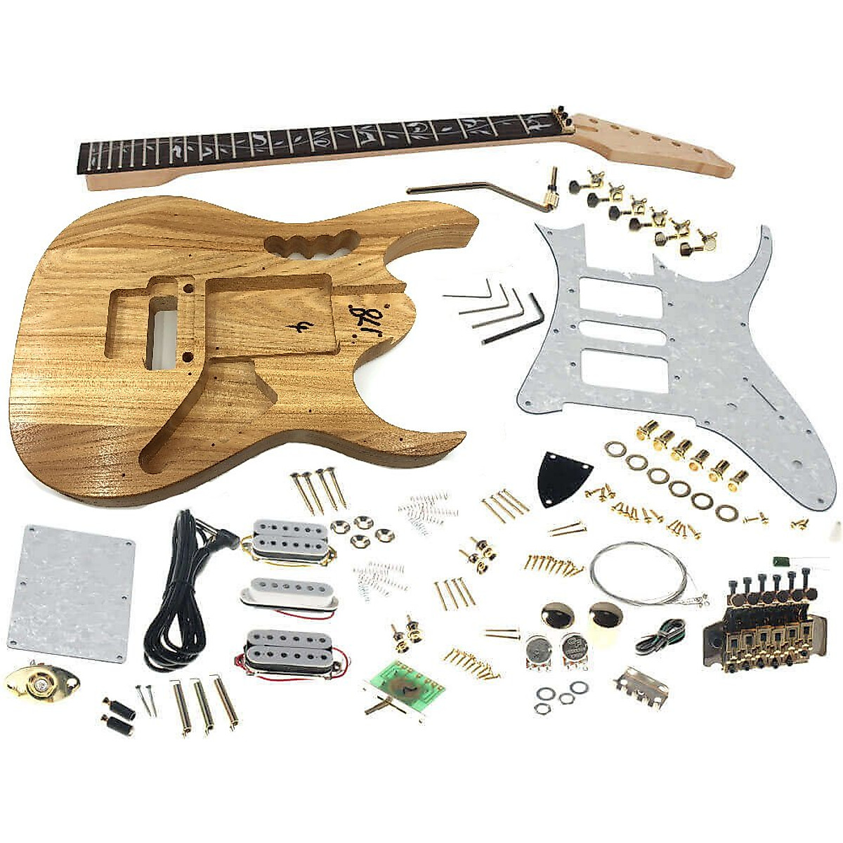 Solo Jem Style DIY Guitar Kit, Ash Body, Hard Maple Neck Vine Inlay, JEK-10
