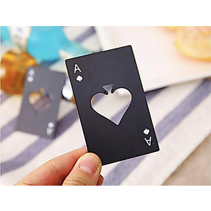 CheeseandU 12pcs Bottle Opener, Stainless Steel Spades A Creative Poker Shaped Casino Bottle Opener Suits for Wallet Beer Bottle Opener Beer Starter,Black