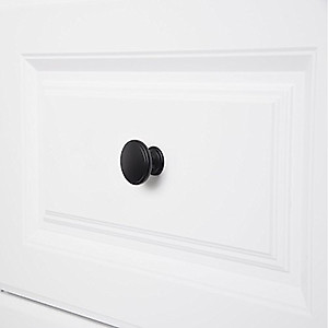 Amazon Basics Modern Wide Top Ring Cabinet Knob, 1.52-inch Diameter, Flat Black, 10-Pack