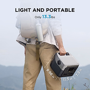 EF ECOFLOW Portable Power Station RIVER 2 Max 500, 499Wh LiFePO4 Battery/ 1 Hour Fast Charging, Up To 1000W Output Solar Generator (Solar Panel Optional) for Outdoor Camping/RVs/Home Use
