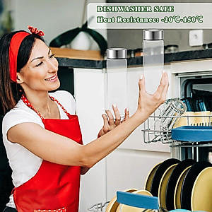 SUNNOW Clear Water Bottles Bulk, 6 Pack 16 oz Borosilicate Glass Water Bottle, Wide Mouth & Dishwasher Safe & Leak Proof & Reusable Gift for Women Men Teacher Nurse