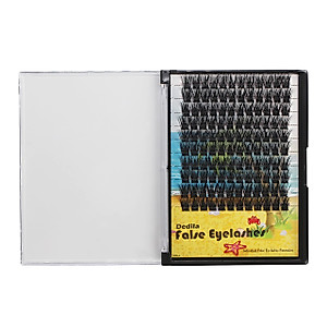 Dedila120Pcs 8-20mm Available Handmade D Curl Wide Stem Individual False Eyelashes Cluster Eyelash Extensions Dramatic Look Volume Eye Lashes Set Home DIY Lashes (14mm)