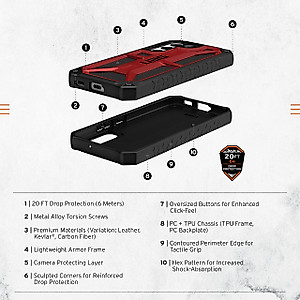 URBAN ARMOR GEAR UAG Designed for Samsung Galaxy S22 Case Red Crimson Rugged Lightweight Slim Shockproof Premium Monarch Protective Cover, [6.1 inch Screen]