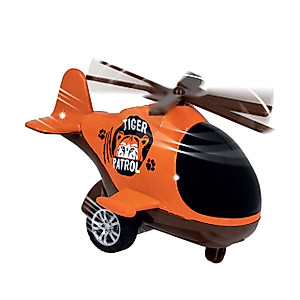 Patrol & Rescue Helicopter - Tiger from Deluxebase. Friction Helicopter Toy with Spinning Rotor for Kids and Toddlers