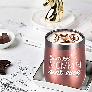 GINGPROUS Mom Tumbler Birthday Gift for Mom, Funny Mom Gifts from Daughters Sons for Sister Friends Mother's Day Christmas Xmas Gift, 12 Oz Stainless Steel Insulated Wine Tumbler