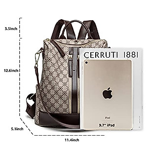 Refutuna Backpack Purse for Women - Multipurpose Fashion Brown PU Leather Designer Handbags - Ladies Shoulder Bags Convertible Travel Backpacks for Women