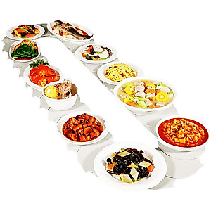 BETYMAO 360° Manual Swivel Adjustable Dining Table Lazy Susan Rotating Food Turntable Food Serving Train Dining Table Turntable for Dining Room Party Decoration 3.28 ft