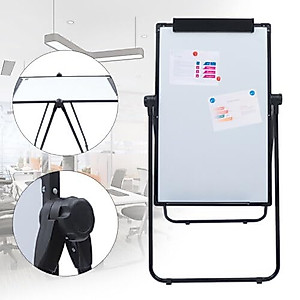 35" X 24" Double-Sided Mobile Dry Erase Board Magnetic Whiteboard Display Stand Rolling W/Marker Tray Writing 360Degree Adjustable Double Sided Flipchart Hook Foldable Framed White