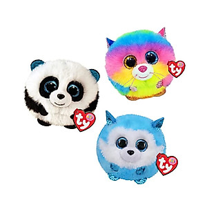TY Toys Teeny Puffies Panda Bamboo - 10 CM,Black/White,2009130