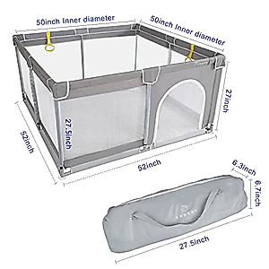 YOBEST Baby Playpen, Small Infant Playard with Gates, Sturdy Safety Playpen with Soft Breathable Mesh, Indoor & Outdoor Toddler Play Pen Activity Center for Babies, Kids, Toddlers