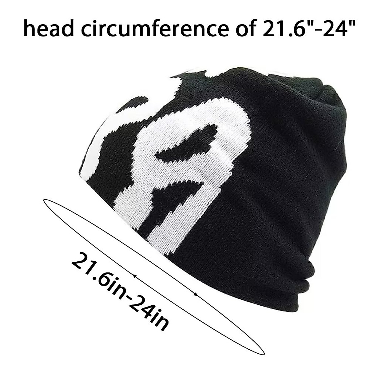 Arcimatto Y2k Spider Beanie Hat Wool Acrylic Knit Skull Cap Winter Warm Streetwear MEA Design Hats for Women Man Teenagers(MEA Black)