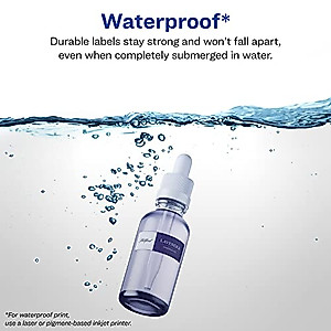 Avery Durable Waterproof Rectangle Labels with Sure Feed, 1-1/3" x 4", 1,400 Oil and Tear-Resistant Waterproof Labels, Laser/Pigment-Based Inkjet Printable Labels