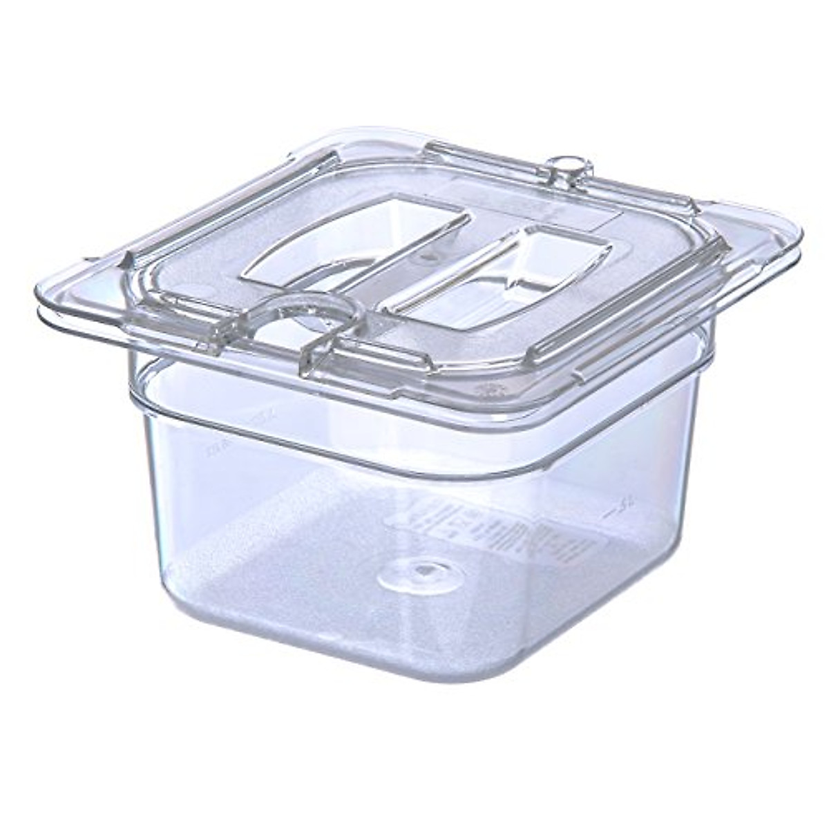 Carlisle FoodService Products 10311U07 Polypropylene Universal Handled Notched Lid, 6-7/8" Length x 6.31" Width x 7/8" Height, Clear, For TopNotch One-Sixth Size Food Pans (Case of 6)