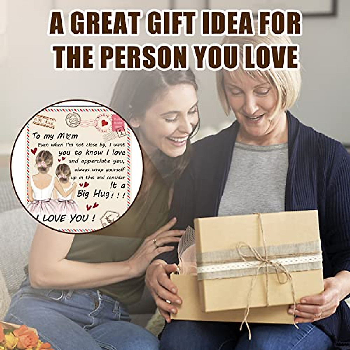 Mothters Day Gifts - Gifts for Mom Blanket, Mom Gifts Soft Throw Blanket Gifts for Mom from Daughter, Birthday Gifts for Mom Fleece Blanket, 27x152cm from Daughter Blanket