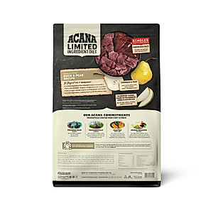 ACANA Singles Limited Ingredient Dry Dog Food, Duck & Pear Recipe, Single Protein Source Dog Food Kibble, 4.5lb