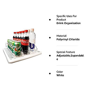 Drink Organizer for Fridge, Soda Organizer for Refrigerator, Can Dispenser, Automatic Pusher Glide, Pantry Organization, Holds Up To 15 cans, Spring Loaded Beverage Storage