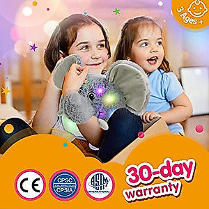 SpecialYou Creative Musical Glow Elephant Chubby Light up Stuffed Elephant Plush Toys Animated Soothe Kids Emotions Christmas Festival Gift for Toddlers,9''