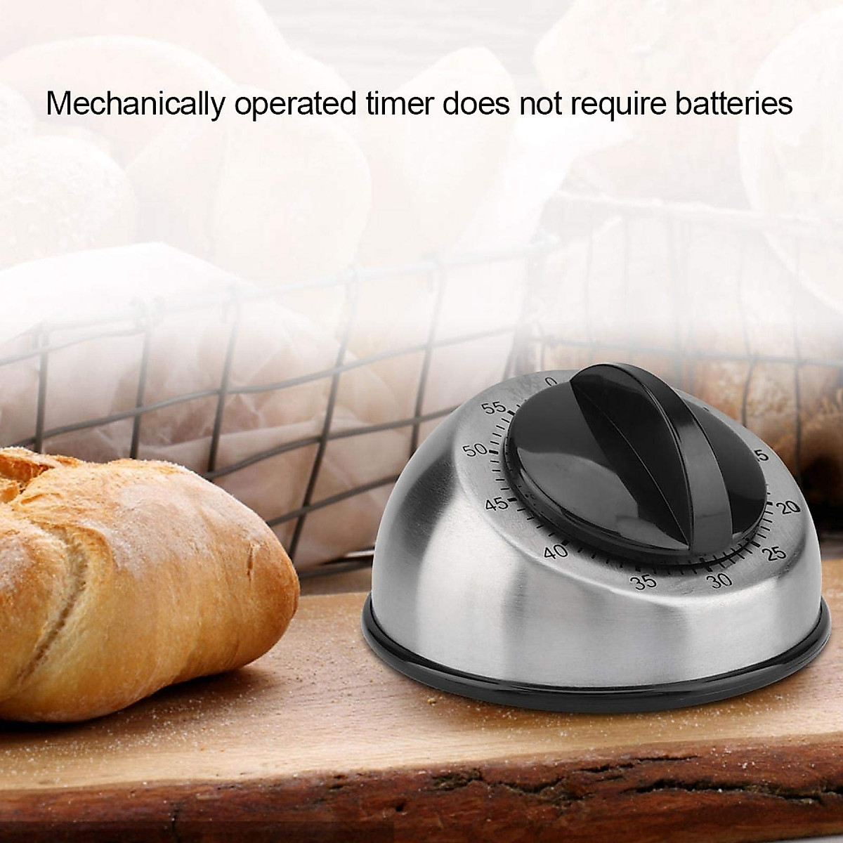 Kitchen Timer, Dome Stainless Steel Shape Time Reminde Tools 60 Minutes Countdown Alarm Clock for Home Kitchen Cooking