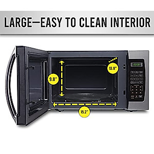 Farberware Countertop Microwave Oven 1.3 Cu. Ft. 1000-Watt with LED Display, Child Lock, Easy Clean Black Interior, Cu.Ft, Stainless Steel