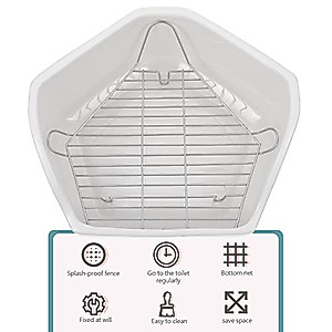 ULTECHNOVO Rabbit Litter Box Ceramic Corner Toilet Box Small Animal Toilet Bunny Potty Trainer Litter Tray Bedding Box Pet Pan for Hamster Guinea Pig Chinchilla White