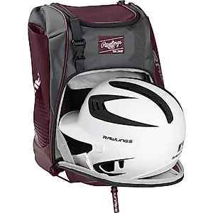 Rawlings | FRANCHISE Backpack Equipment Bag | Baseball / Softball | Maroon