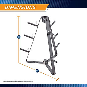 Marcy Plate Tree for Standard Size Weight Plates/Storage Rack for Exercise Weights PT-36 dark grey, 34.00 x 9.00 x 4.00"