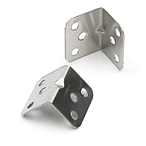 Pxyelec 20pcs L Bracket, Stainless Steel Right Angle Code Corner Brace Joint Bracket Angle, 6 Hole, 36mm x 28mm x 1.0mm (Thick)