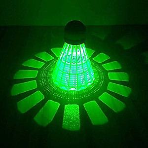 ZHENAN LED Badminton Shuttlecocks Dark Night Glow Birdies Lighting for Outdoor & Indoor Sports Activities (Nylon_5pcs)
