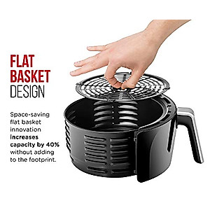 CHEFMAN Small Air Fryer Healthy Cooking, 3.6 Qt, Nonstick, User Friendly and Dual Control Temperature, w/ 60 Minute Timer & Auto Shutoff, Dishwasher Safe Basket, Matte Black, Cookbook Included