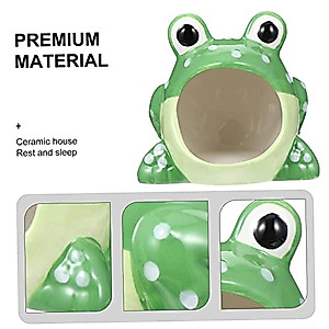 HEALEEP Hamster Cooling nest Hamsters Hideout cave Rat Hammock Chinchilla Hide Small Animal Hamster hut Ceramic Critter Hideout Hamster House Hamster Hideout Luxury Ceramics Coconut Shell