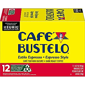 Café Bustelo Espresso Style Dark Roast Coffee, 12 Keurig K-Cup Pods