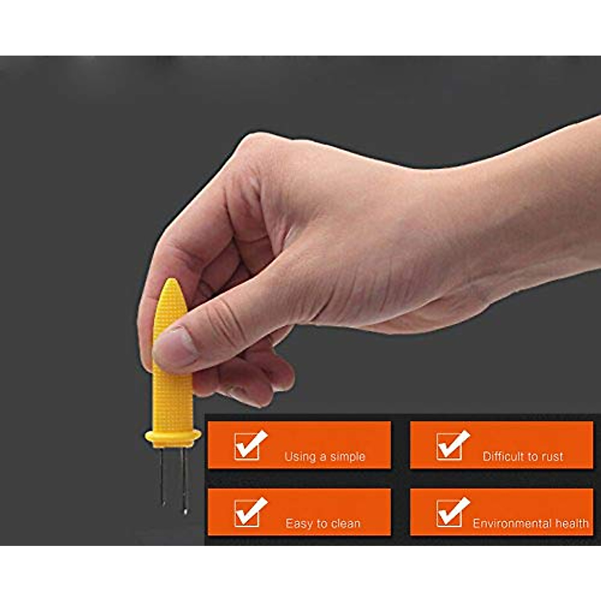 Fashionclub Corn on The Cob Holders Skewers BBQ Twin Prong Sweetcorn Holder Fork Kitchen Tool Pack of 10