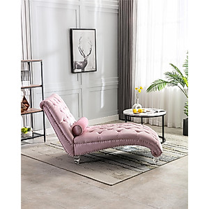 Wycian Sofa Chair Dorm, Chair Seat Cushion Velvet Foam Pink Seat Height 17.71" for Living Room Bedroom Dining Rooms Garden Dining Chair Seat 1PC