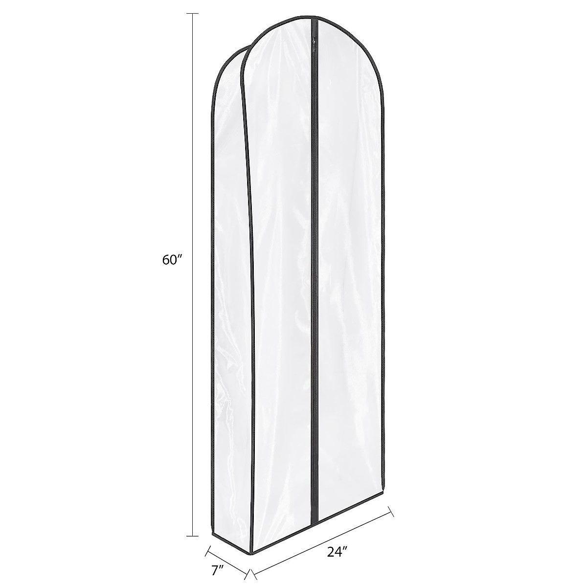 Zilink Breathable Fur Coat Storage Bags 60" Dress Bags for Gowns Long Dust Covers for Hanging Clothes with 7" Gussted Wrinkle Free for Leather Jacket Fur Coat Puffy Dress Storage, Set of 2