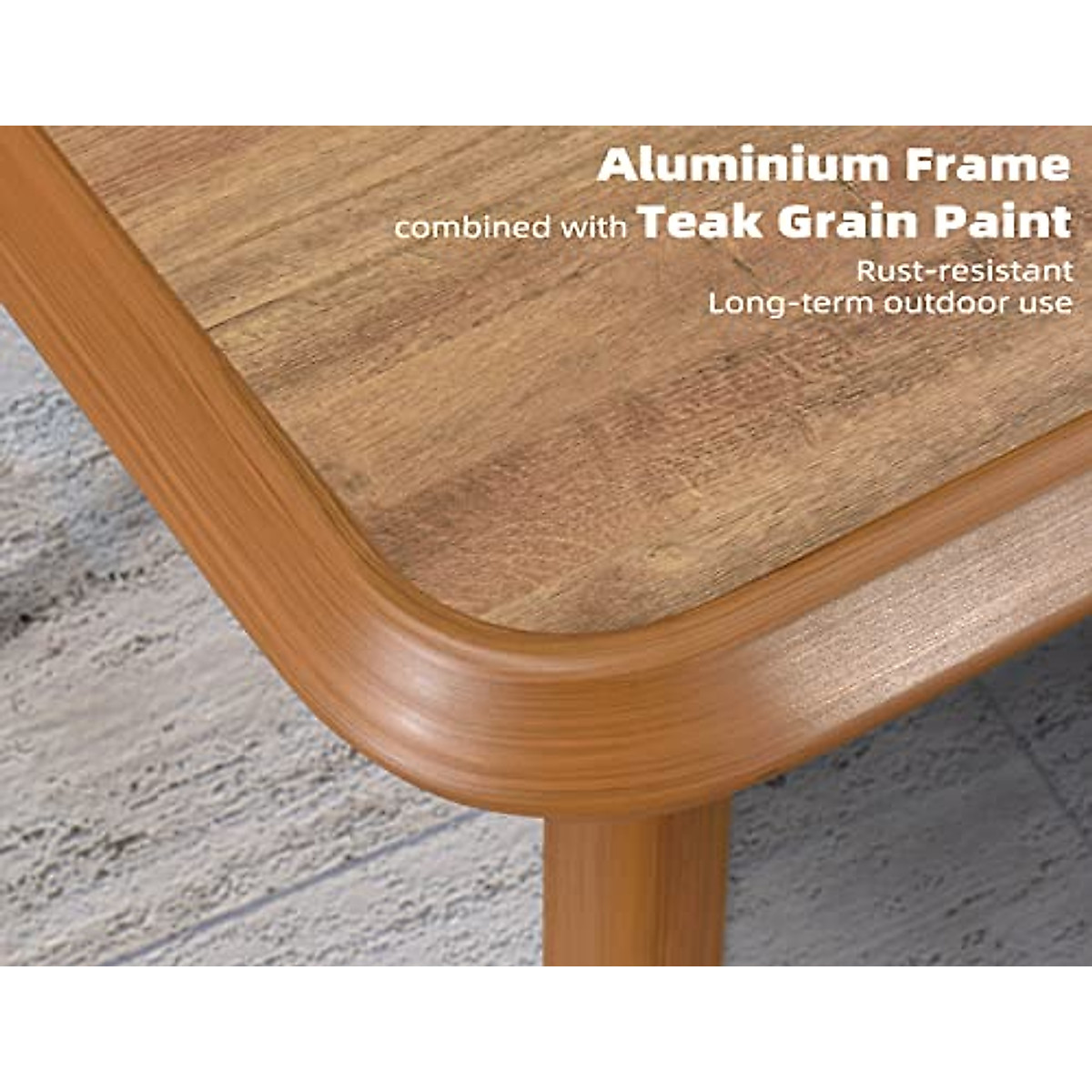 PURPLE LEAF 7 Pieces Outdoor Dining Set All-Weather Wicker Outdoor Patio Furniture with Table All Aluminum Frame for Lawn Garden Backyard Deck Patio Dining Set with Cushions, Brown