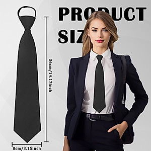 Luckyvestir Ties for Women, School Ties for Girls Kids, Adjustable Neck Tie, Black Pre-tied Zipper Tie for Uniforms Weddings Graduation