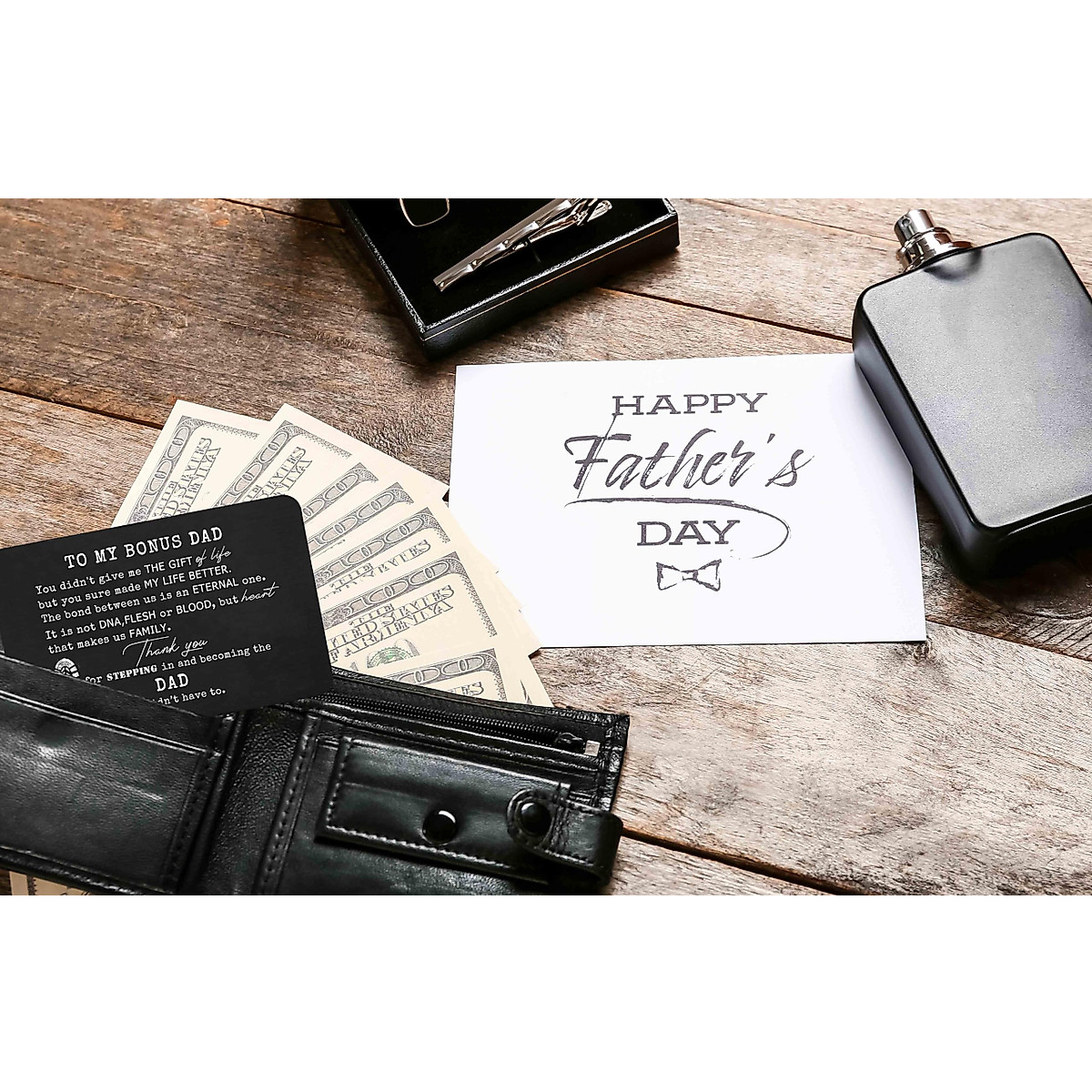 2024 Christmas Gifts for Stepdad Gift-Bonus Dad Appreciation Gifts from Daughter Son-Stepfather Gifts-Birthday Father's Day Gifts-You Didn't Give Me the Gift of Life-Wallet Insert Decor-Wallet Card