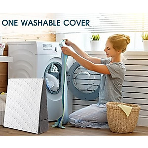 LOSKIA 7.5" Wedge Pillow for Acid Reflux Relief/Seniors, Wedge for Bed to Elevate Head, Acid Reflux Pillow, with Memory Foam Top Bed Wedge Pillow for Sleeping,Reading,Rest,Leg Elevation