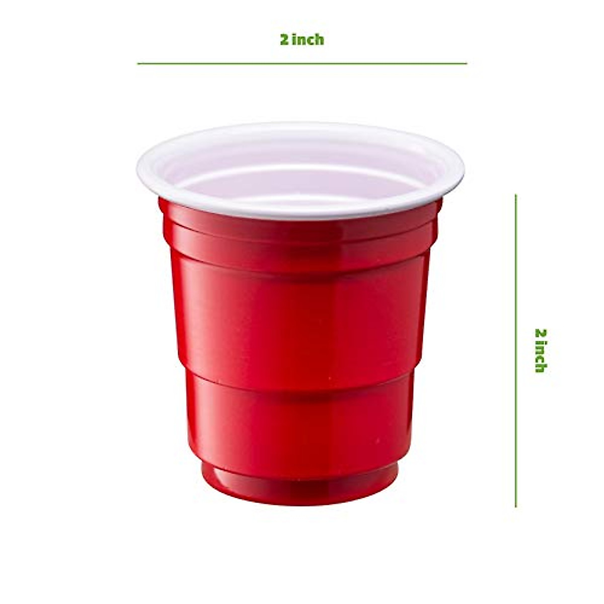 Comfy Package GUSTO [300 Count] 2 oz. Mini Plastic Shot Glasses - Red Disposable Jello Shot Cups (Formerly
