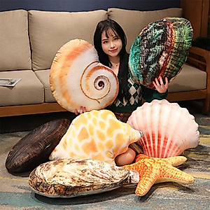 Whlo4U Simulation Sand Snail Plush Pillow, Sand Snail Stuffed Throw Pillow，Home Sofa Beach Decoration, Birthday Christmas Funny Gift for Kids Adults