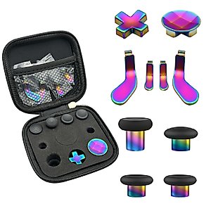 EASEGMER Replacement Thumbsticks for Xbox One Elite Controller Series 2, 10 in 1 Plating Accessories Kits Parts Including 4 Swap Joysticks,4 Paddles,1 Standard D-Pads (Gradient Joysticks)