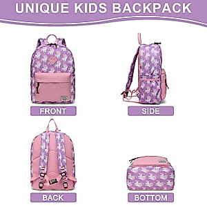 VASCHY Backpack for Little Girls, Preschool Backpacks for kindergarten with Chest Strap Pink Unicorn