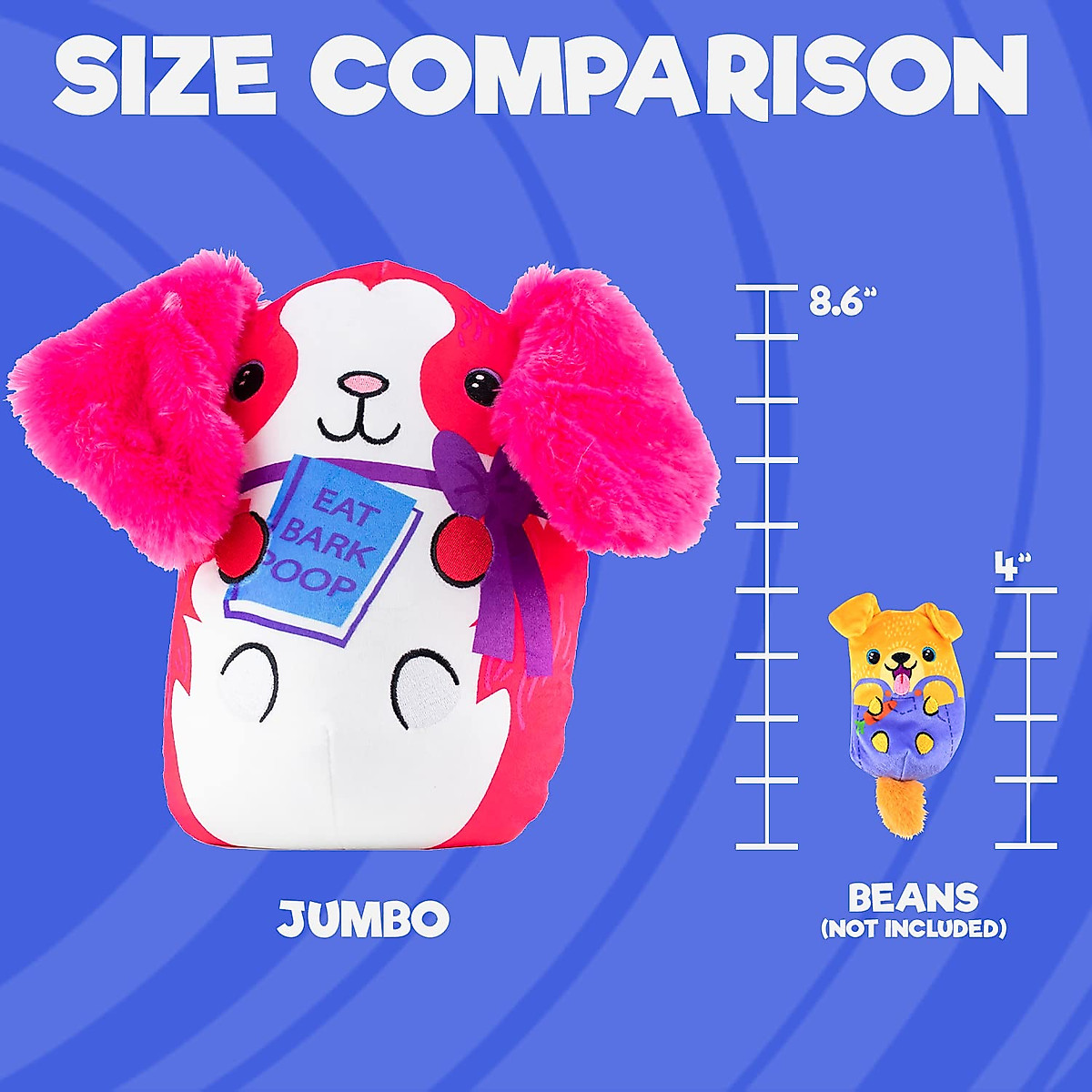 Dogs vs Squirls - Victoria - Jumbo - 8" Super-Soft & Bean-Filled Plushies! Collect These as Desk Pets, Fidget Toys, or Sensory Toys - Great for Kids, Boys, & Girls!