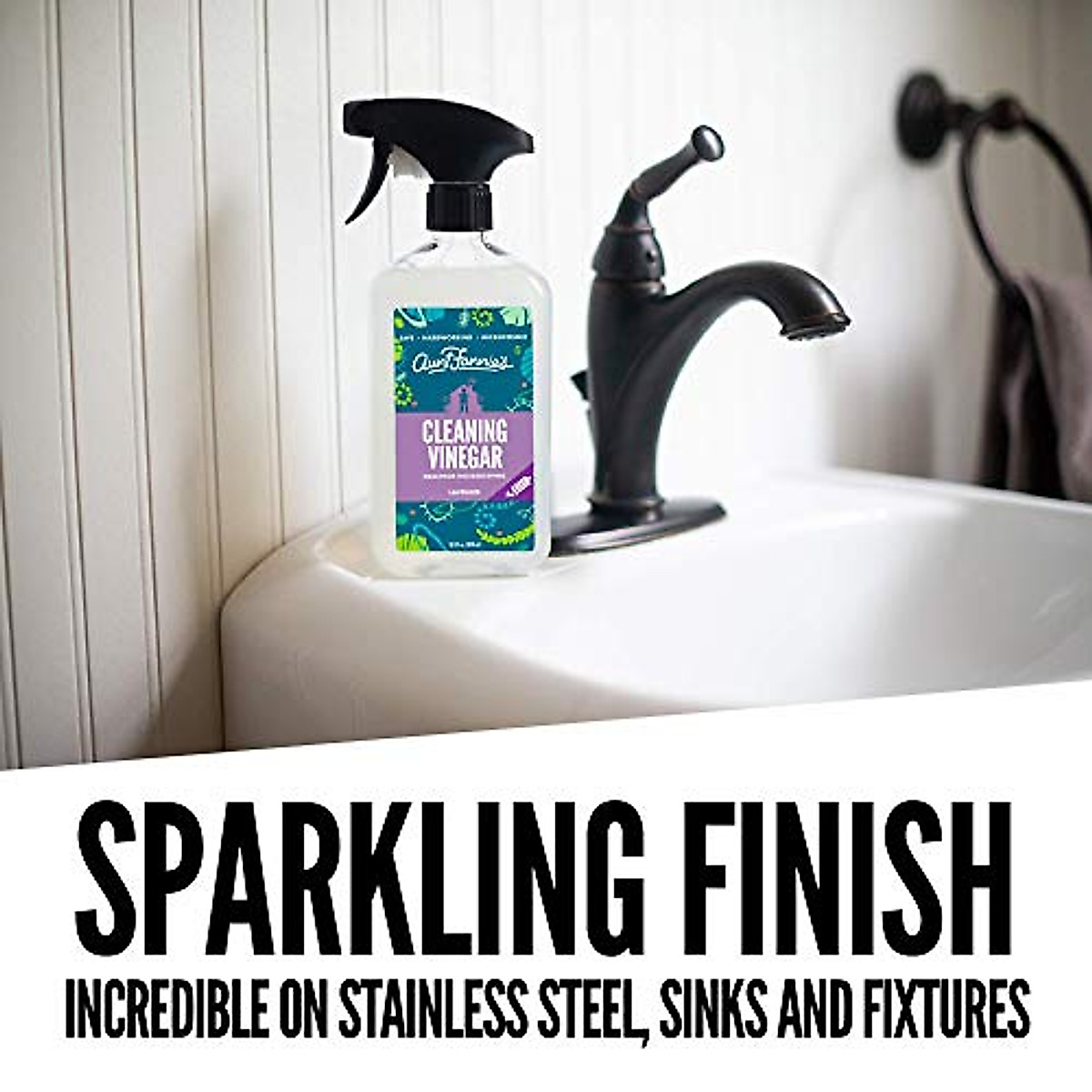 Aunt Fannie's All Purpose Cleaning Vinegar, Multisurface Spray Cleaner, 16.9 Ounces, Lavender Scent (Pack of 1)