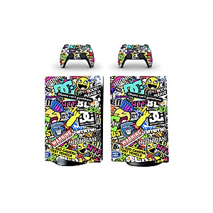 PS5 Console and PS5 Controller Skins Vinyl Decal Cover for Playstaion 5 Disk Edition Two Controllers By BrosGaming