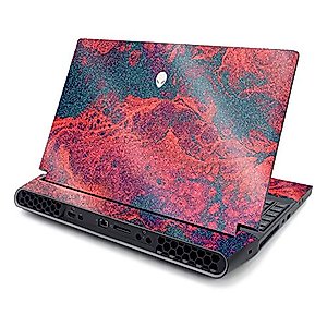 MightySkins Glossy Glitter Skin Compatible with Alienware Area-51M 17" (2019) - Fiery Flow | Protective, Durable High-Gloss Glitter Finish | Easy to Apply, Remove, and Change Styles | Made in The USA