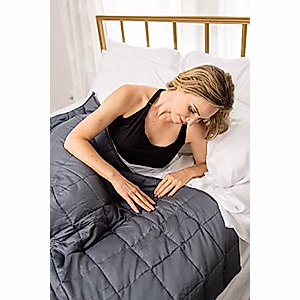 Sleepa Weighted Blanket 25 lbs - Extra Soft and Breathable Blanket Weighted with Premium Glass Beads - Relaxing Heavy Blanket for Adults (Grey)