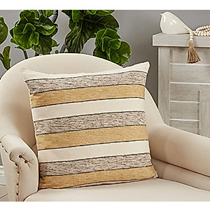 SARO LIFESTYLE Striped Throw Pillow with Poly Filling, Multi, 22"