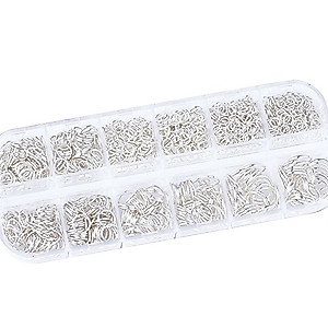 Pandahall 4-10mm Brass Open Jump Rings Connectors Silver Plated Unsoldered Nickel Free for Craft Earring Necklace Bracelet Jewelry Making (50g/Box)